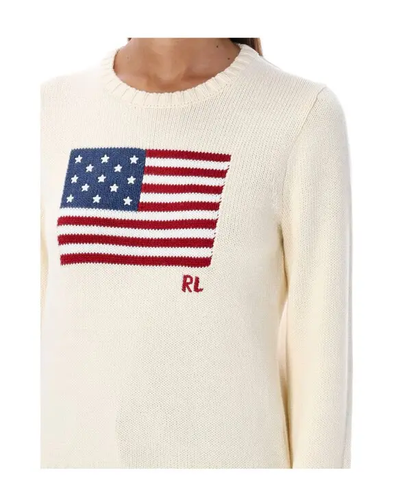 Polo Ralph Lauren Flag Intarsia Knitted Sweater - Red