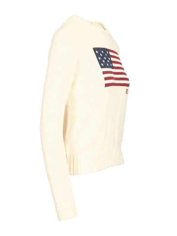 Polo Ralph Lauren Flag Intarsia Crewneck Jumper - Red
