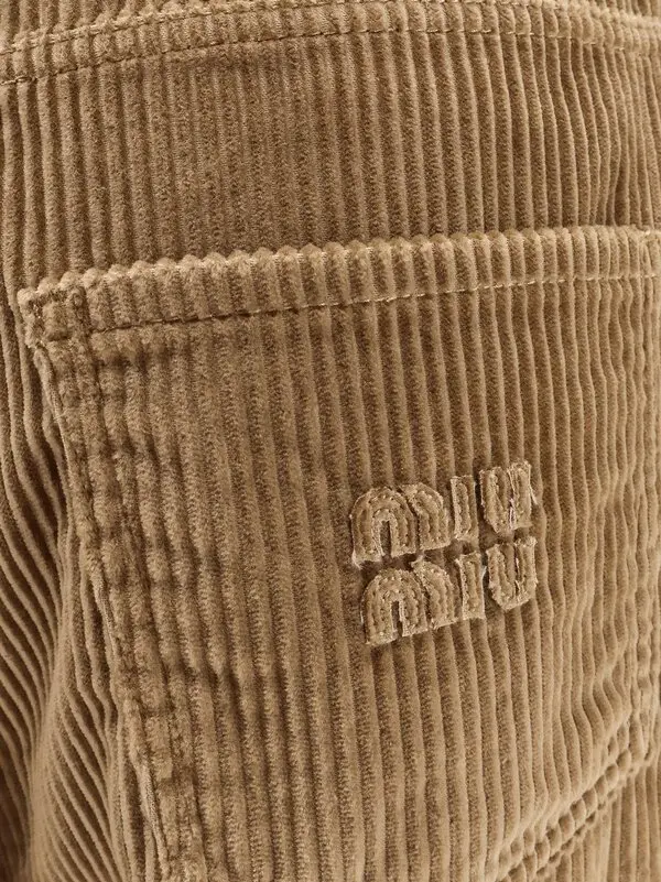 Miu Miu Wide-leg Corduroy Trousers - Brown