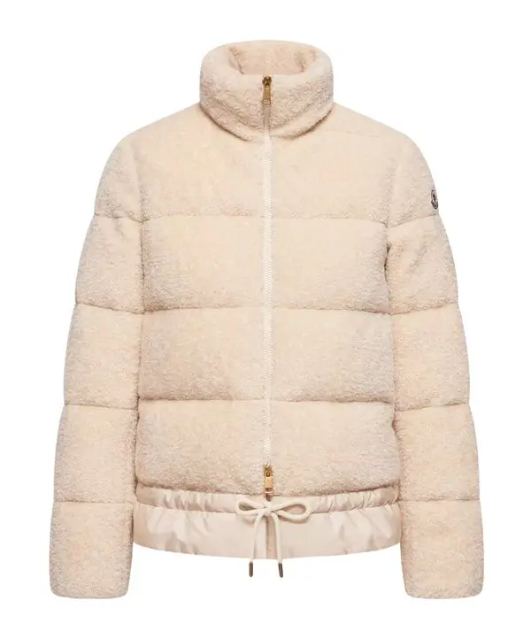 Moncler Cedre Teddy Short Puffer Jacket - Ivory