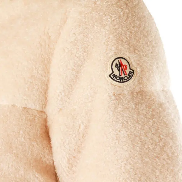 Moncler Cedre Teddy Short Puffer Jacket - Ivory
