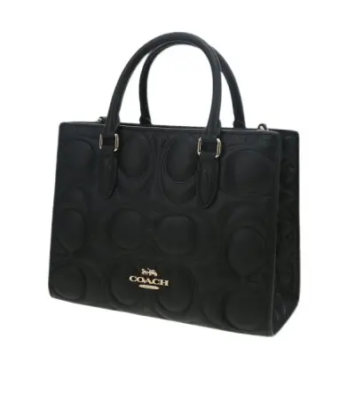 COACH Embossed Monogram Top Handle Shoulder Bag