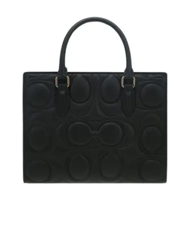 COACH Embossed Monogram Top Handle Shoulder Bag