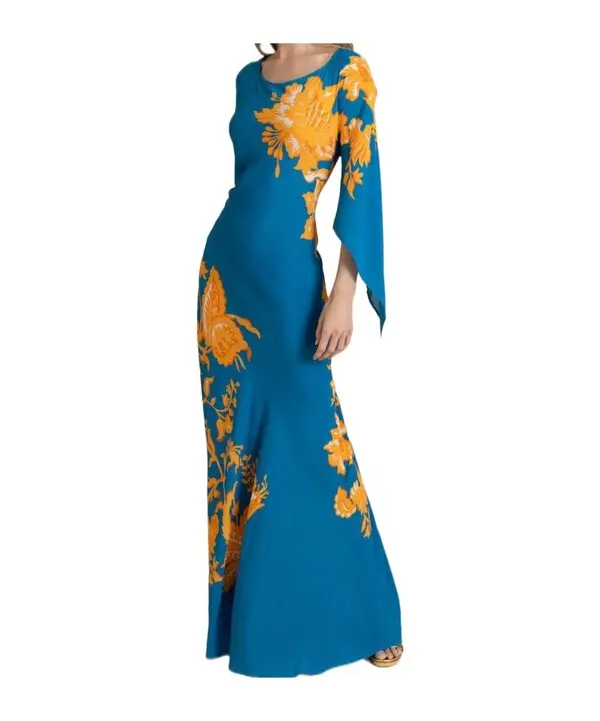 Etro Floral Paisley Maxi Dress - Blue