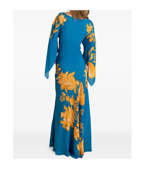 Etro Floral Paisley Maxi Dress - Blue