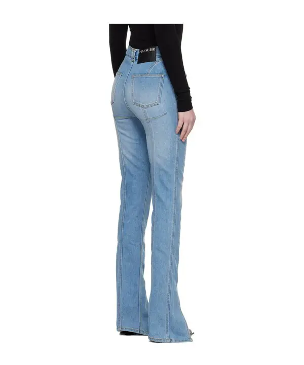 MUGLER Split-hem Seam-detail Jeans