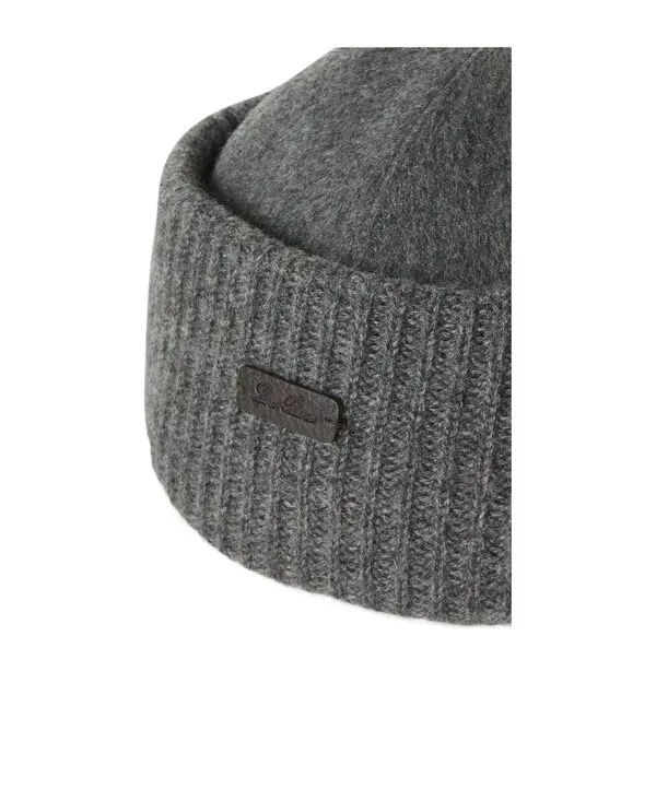 Loro Piana Logo Patch Knitted Beanie