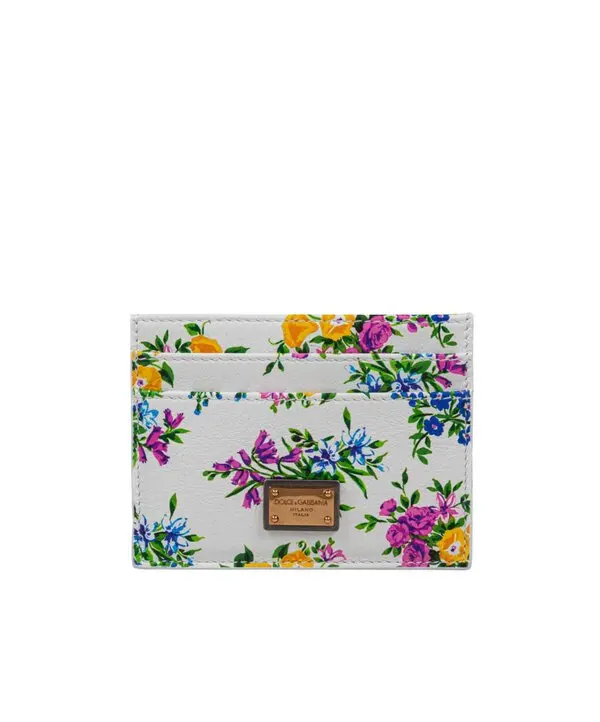 Dolce & Gabbana Dolce Gabbana Floral Printed Card Holder - Gray