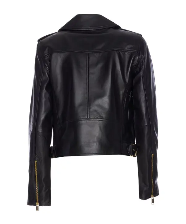 Michael Kors Leather Zip-detail Moto Jacket