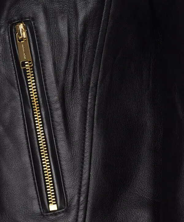 Michael Kors Leather Zip-detail Moto Jacket