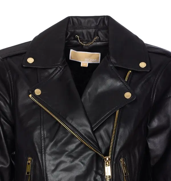 Michael Kors Leather Zip-detail Moto Jacket
