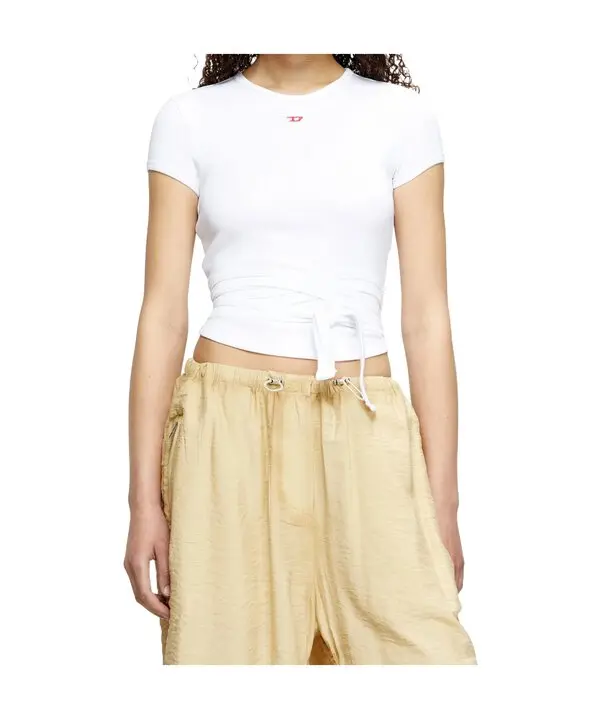 DIESEL® D Logo Embroidered Wrap T-shirt