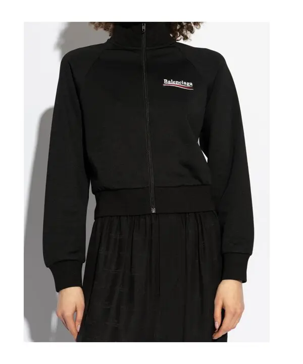 Balenciaga Logo Print Zip-up Jacket