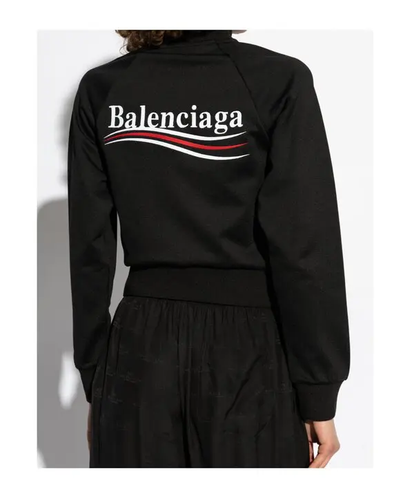 Balenciaga Logo Print Zip-up Jacket