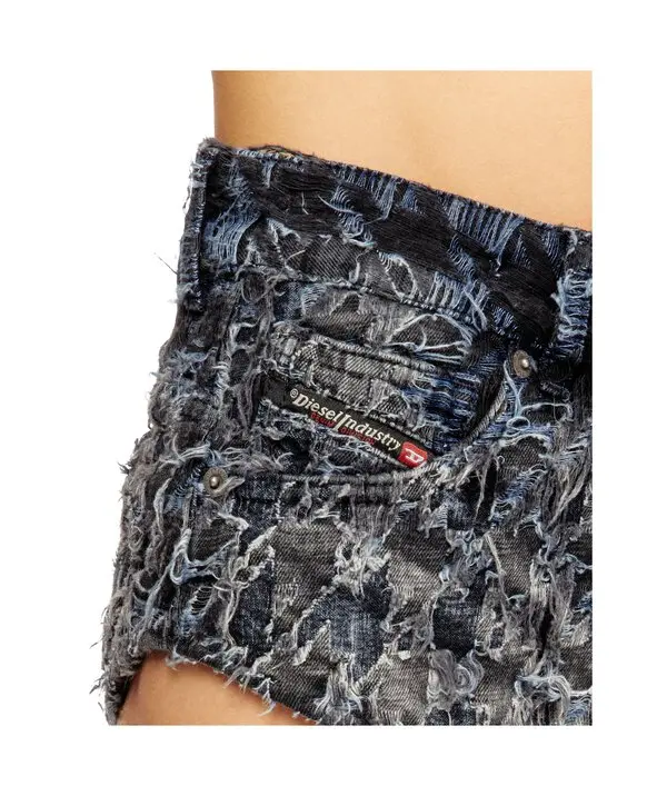 DIESEL® Five-pocket Houndstooth Denim Shorts