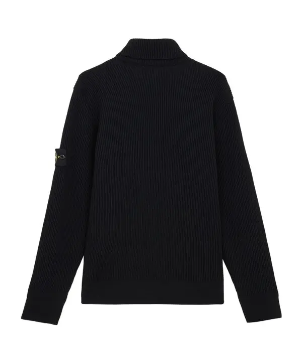 Stone Island Ribbed Turtleneck Jumper - Black