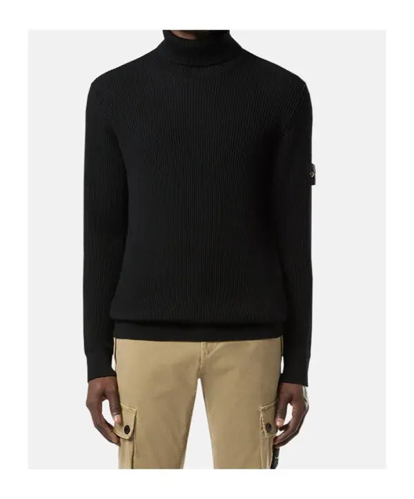 Stone Island Ribbed Turtleneck Jumper - Black