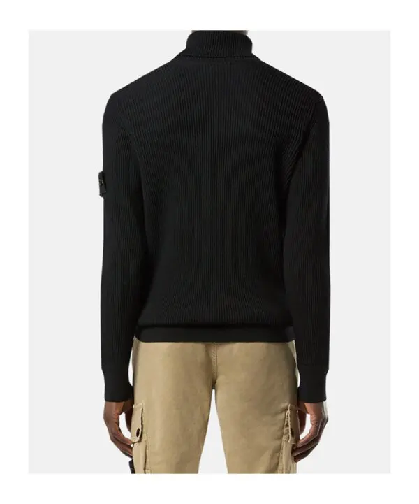 Stone Island Ribbed Turtleneck Jumper - Black
