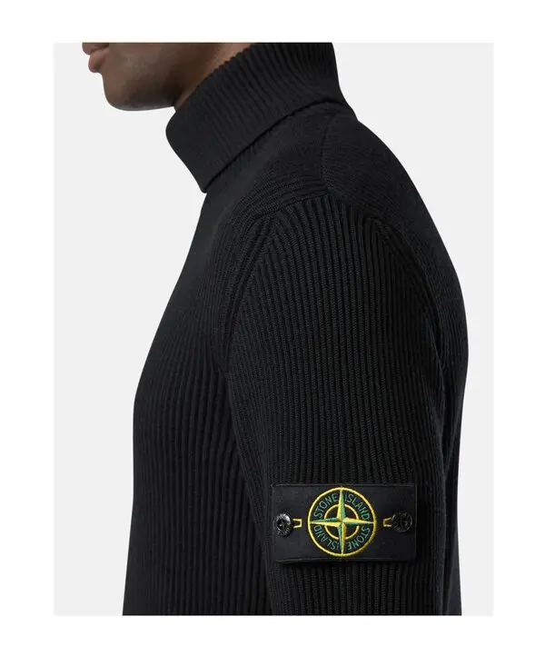 Stone Island Ribbed Turtleneck Jumper - Black