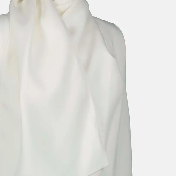 Khaite Sleeveless Draped Stand Collar Top - Chalk