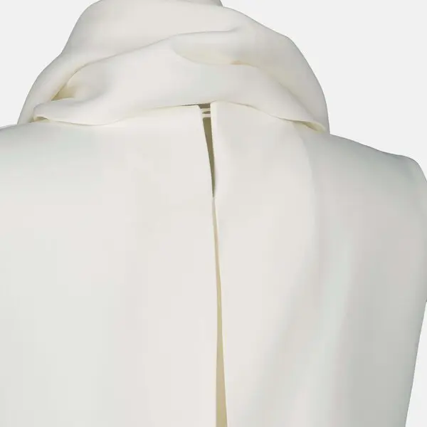 Khaite Sleeveless Draped Stand Collar Top - Chalk
