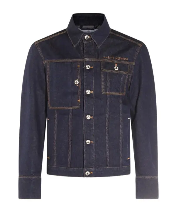 VIVIENNE WESTWOOD Logo Embroidered Denim Jacket - No