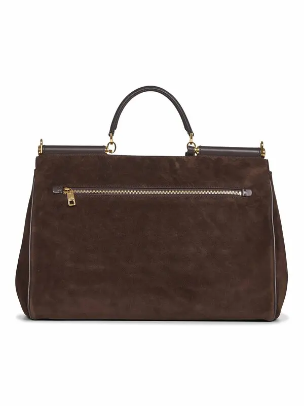 Dolce & Gabbana Logo Tag Top Handle Bag - Brown