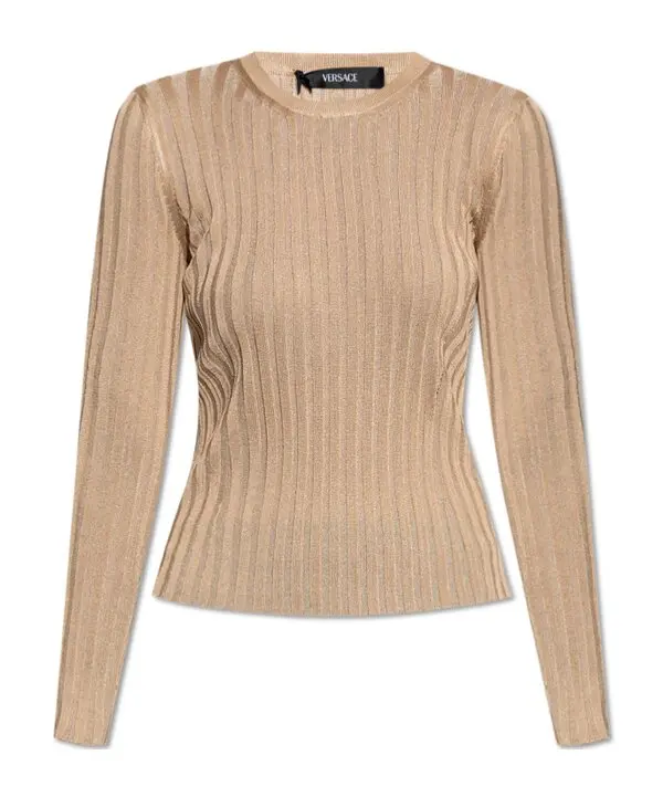 Versace Ribbed Crewneck Long Sleeve Top