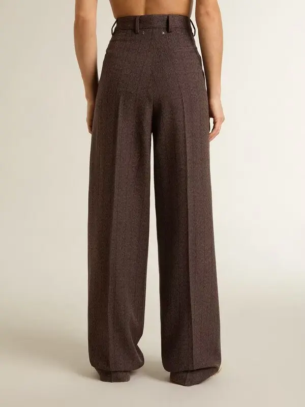 GOLDEN GOOSE Virgin Wool Striped Wide-leg Trousers