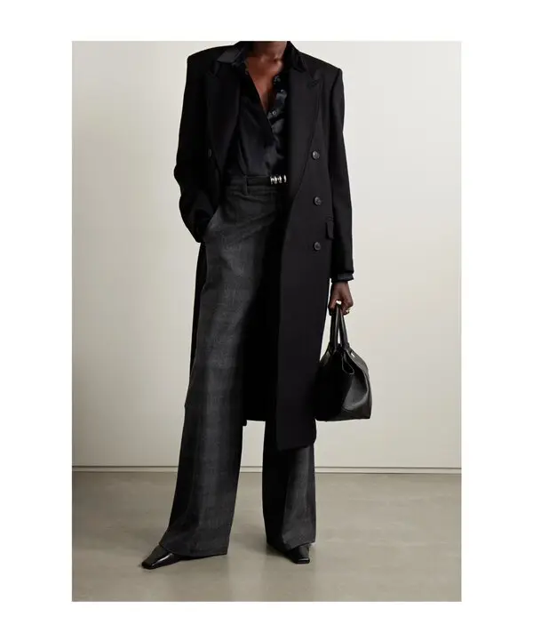 NILI LOTAN Johan Cotton-twill Wide-leg Pants - Black