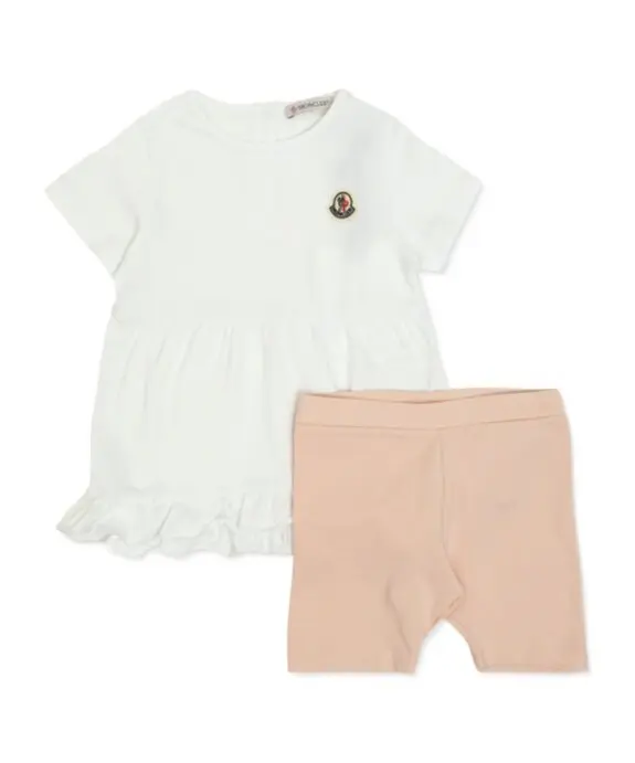 Moncler Logo Patch Dress And Tights Set