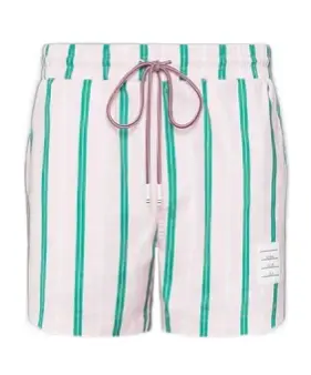Thom Browne Striped Swim Trunks - Light Pink
