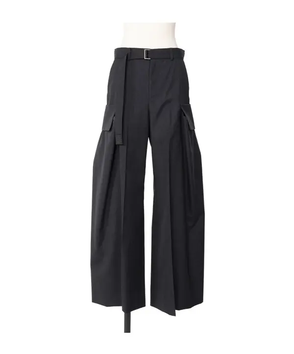 Sacai Belted Cargo Pockets Trousers - Black