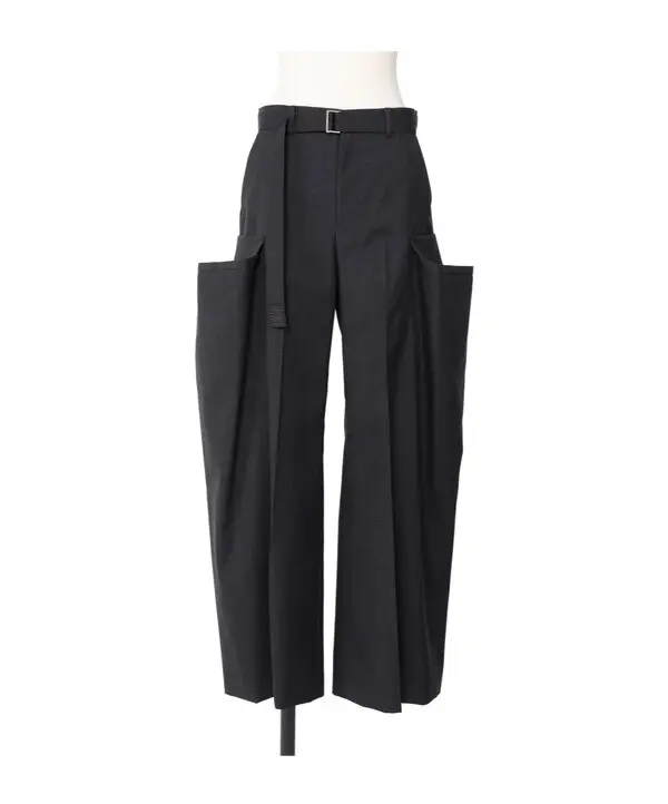 Sacai Belted Cargo Pockets Trousers - Black