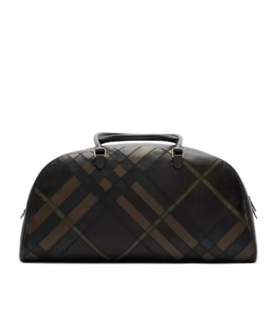 Burberry Logo Patch Checked Tote Bag