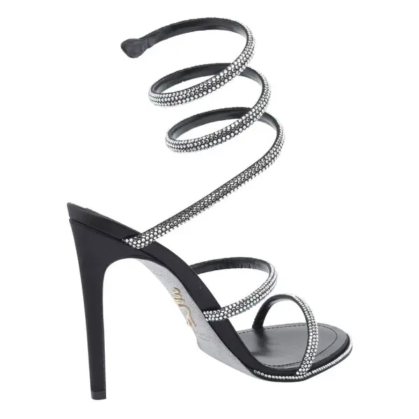 Rene Caovilla Embellished Stiletto Heeled Sandals - Black