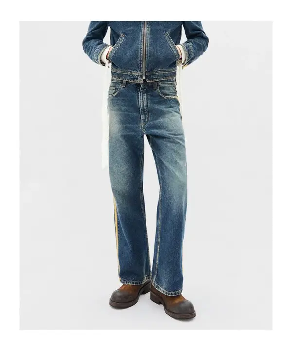ANN DEMEULEMEESTER Alarik Stonewashed Stripe Trousers