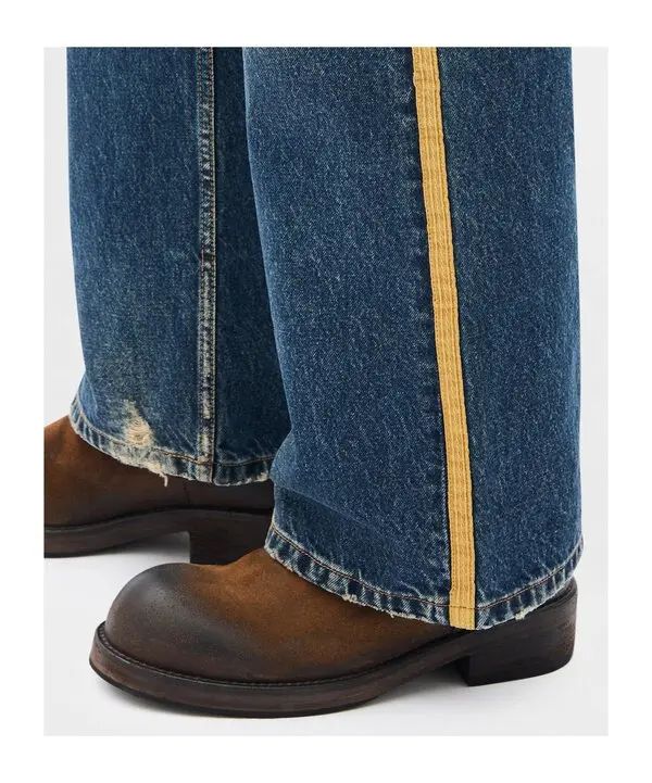 ANN DEMEULEMEESTER Alarik Stonewashed Stripe Trousers