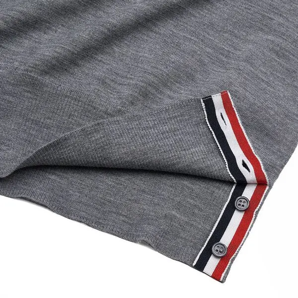 Thom Browne 4-bar Ribbed Crewneck Sweater - Light Grey