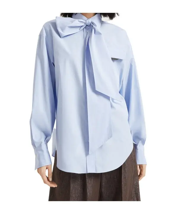 Brunello Cucinelli Long Sleeve Shirt With Monili Detail