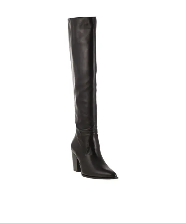 STUART WEITZMAN Round Toe Zip Up Block Heel Boots
