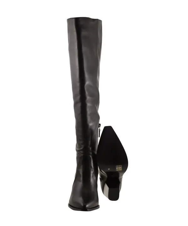 STUART WEITZMAN Round Toe Zip Up Block Heel Boots