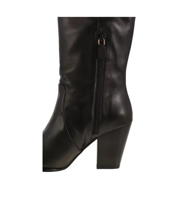 STUART WEITZMAN Round Toe Zip Up Block Heel Boots