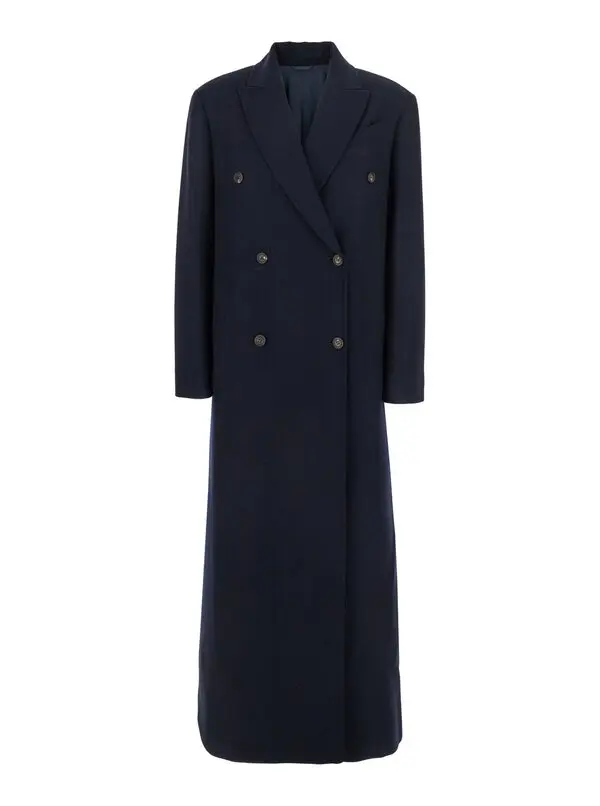 Brunello Cucinelli Double-breasted Long-sleeved Coat - Black