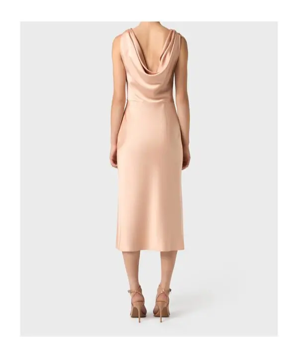 Blumarine Draped Neckline Midi Dress