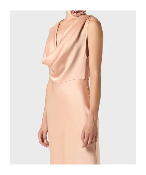Blumarine Draped Neckline Midi Dress