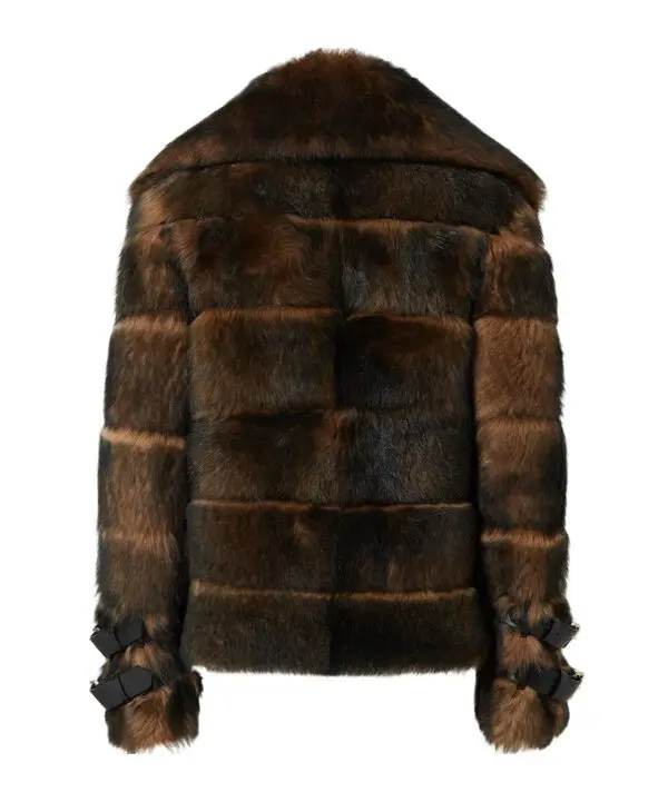 Fendi Zip-up Jacket With Buckle Detail - Brown