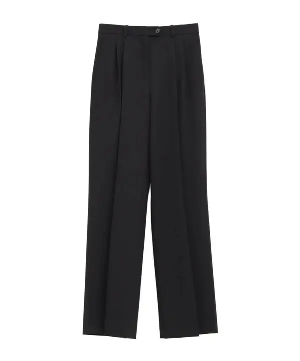 THE ROW Belt Loops Pleats Trousers - Black