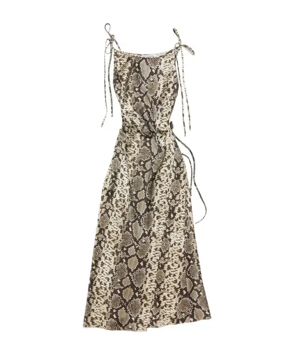 Acne Studios Satin Python Printed Dress - Nude