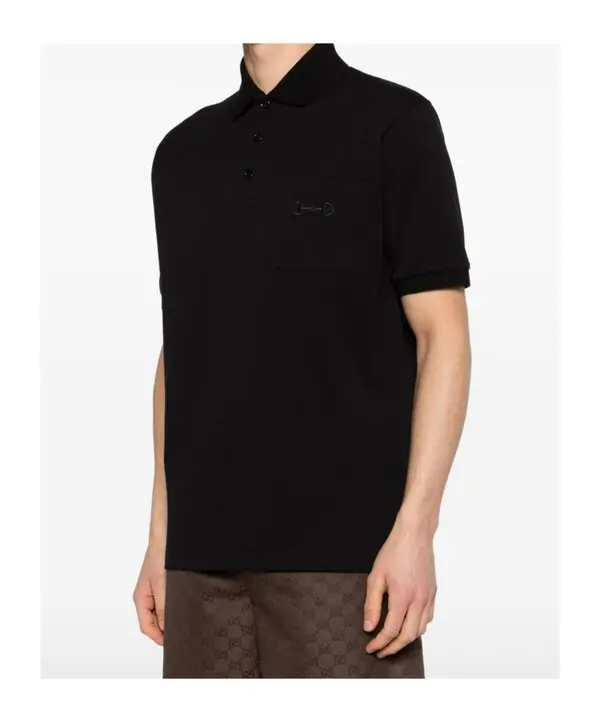 Gucci Stretch Piqué Polo Shirt - Black